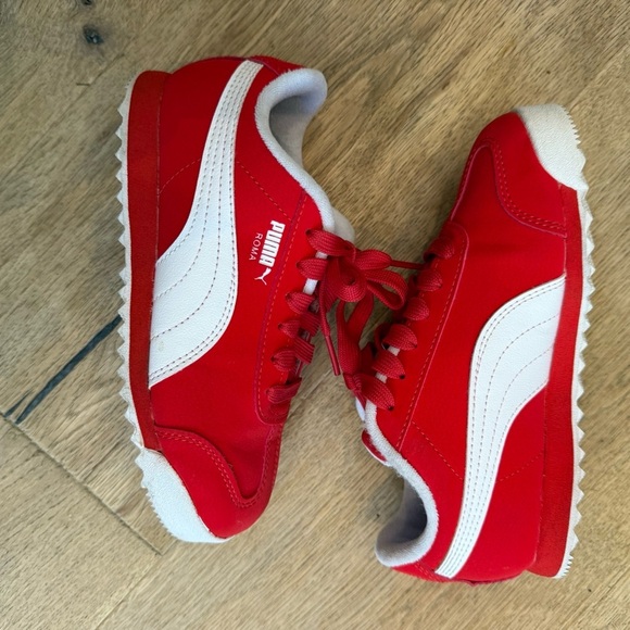 Puma | Shoes | Puma Red Sneakers Vibrant Athletic Design Almost New ...